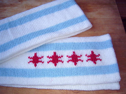 Ravelry: Chicago Flag Scarf pattern by Sheila Ralston