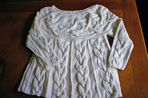 Ravelry: Yoke Cable Pullover pattern by Jennifer Wenger-Turchen