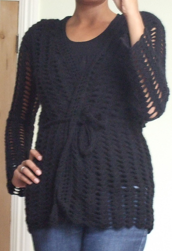 Ravelry: Shell Stitch Wrap-Around Sweater pattern by Lion Brand Yarn