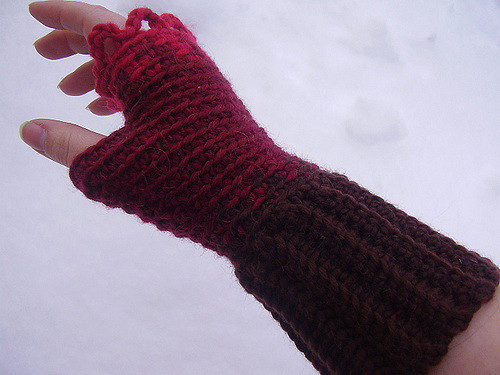 Ravelry: Rose Hips Crocheted Gauntlets pattern by Sara Delaney