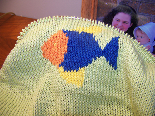 Ravelry: #34 Go Fish Sweater pattern by Family Circle