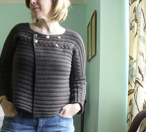 Ravelry: 96-3 Short jacket knitted from side to side pattern by DROPS ...