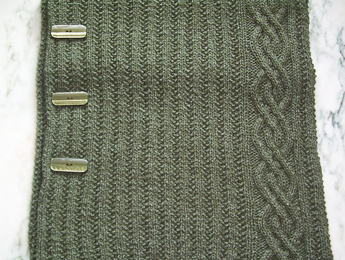 Ravelry: 1164 Cabled Buttoned Wrap pattern by Plymouth Yarn Design Studio