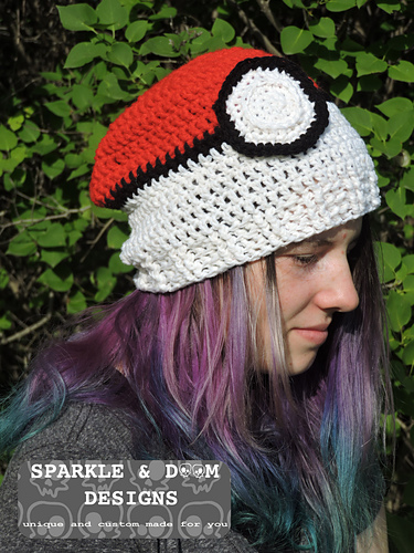 Ravelry: Pokemon Ball Mod Beanie & Slouch pattern by Sparkle & Doom Designs