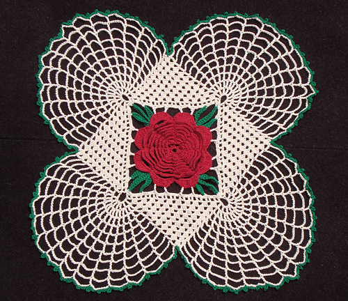 Ravelry: Square Doily with Rose Center pattern by American Thread Company