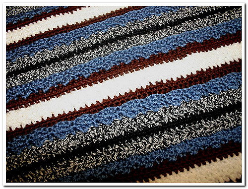 Ravelry: Textured Stripes Throw pattern by Marty Miller