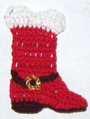 Ravelry: Santa Claus Cowboy Boot Applique pattern by Cecinatrix