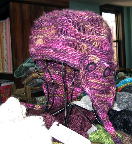 Ravelry: Drop Stitch Hat with Button-On Ear Flaps pattern by Sami Kaplan