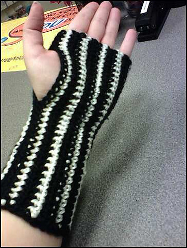 Ravelry: Jack Skellington Inspired Wristwarmers pattern by Nichole Verville