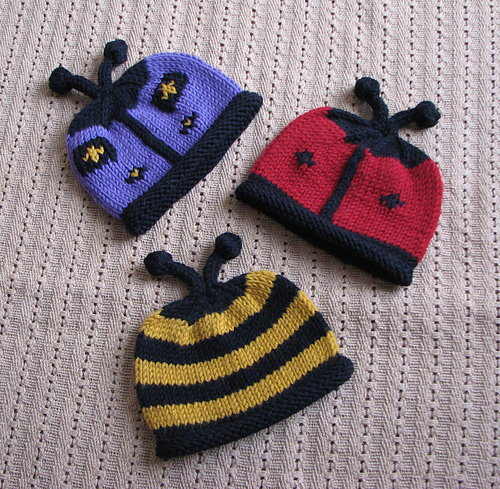 Ravelry: Preemie Ladybug, Butterfly & Bee Hats. pattern by Erssie