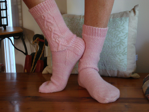 Ravelry: Pink Ribbon Socks pattern by Lisa Lloyd
