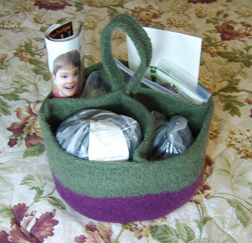 Ravelry: Knitter's Duo Yarn Caddy pattern by Mags Kandis