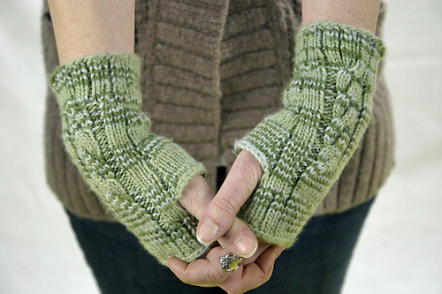 Ravelry: Cabled Cashmere Wristers pattern by Iris Schreier