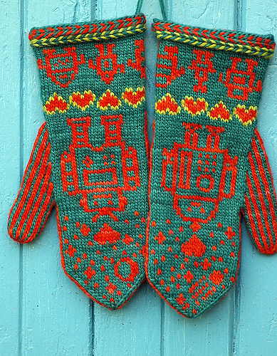 Ravelry: Love Bytes (Robot Mittens) pattern by Grace Schnebly