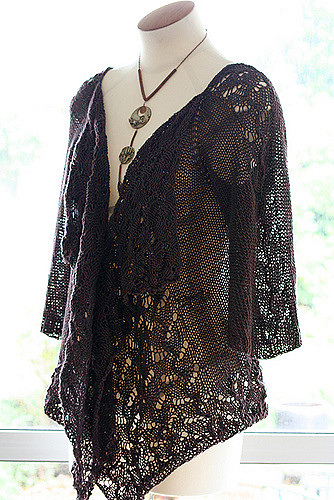 Ravelry: #102 Drape-Front Top-Down Lacy Cardigan pattern by SweaterBabe