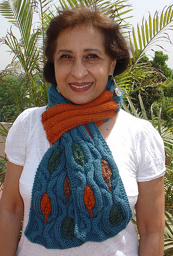 Ravelry: Leaf Cradling Cables Scarf pattern by Uma Padu
