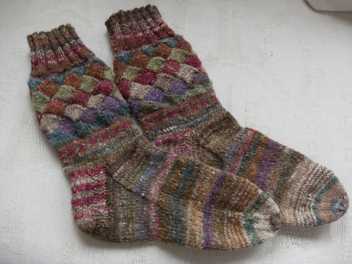 Ravelry: Entrelac Socks pattern by Kathryn Alexander