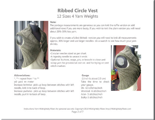 Ravelry: Circle Vest pattern by Jenn Wisbeck