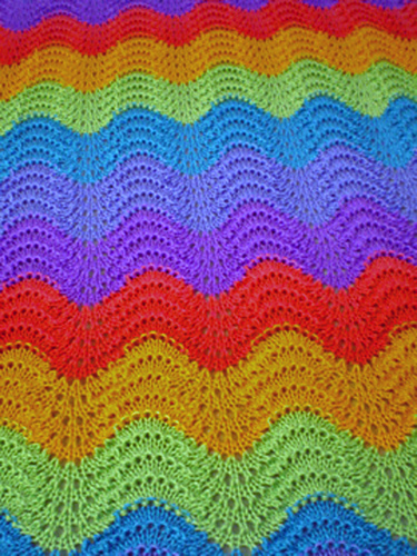 Ravelry: Feather and Fan Rainbow Baby Blanket pattern by Cathy Waldie
