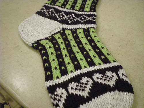 Ravelry: Hearts and Diamonds Stocking pattern by Janice MacDaniels