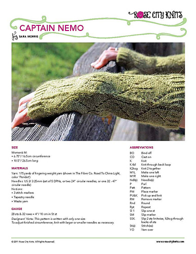 Ravelry: Captain Nemo pattern by Sara Morris