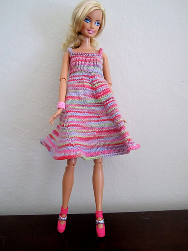 Ravelry: #0849 Pink and White Dress pattern by stickatillbarbie.se