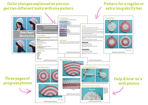 Ravelry: Heartbeat Skully Hat pattern by Julie King
