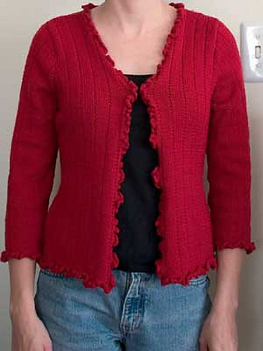 Ravelry: #01 Ruffled Edge Cardigan pattern by Debbie Bliss