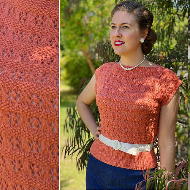 Ravelry: Moss Stitch and Lacy Motif Bands pattern by Economy Design By ...