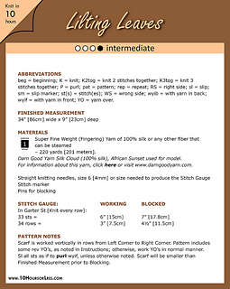 Ravelry: Lilting Leaves pattern by 10 Hours or Less