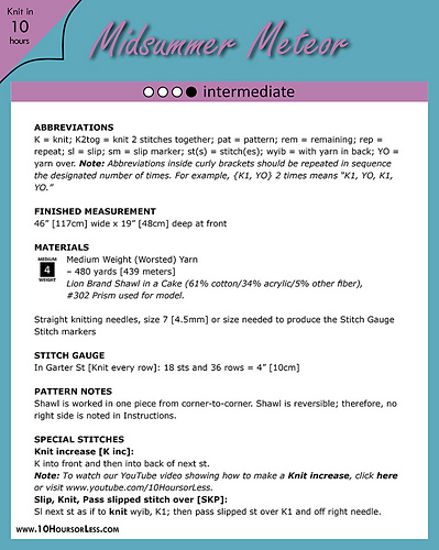 Ravelry: Midsummer Meteor pattern by 10 Hours or Less