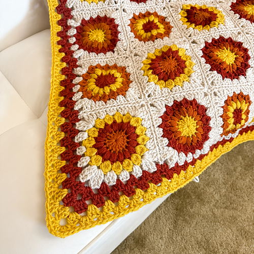 Ravelry: Autumn Sunburst Square Blanket pattern by Kylee Keller
