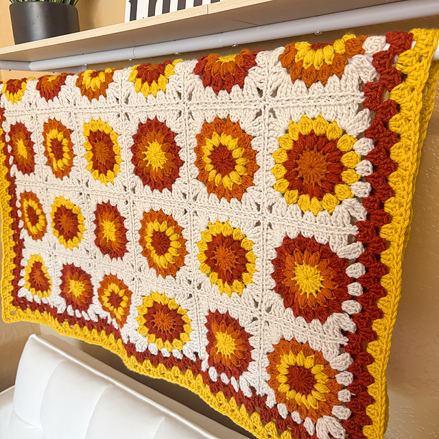 Ravelry: Autumn Sunburst Square Blanket pattern by Kylee Keller
