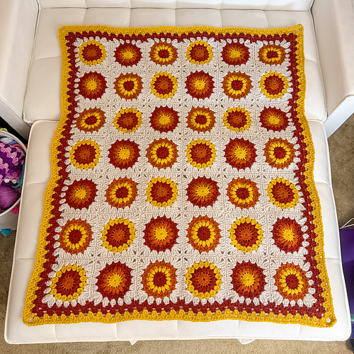 Ravelry: Autumn Sunburst Square Blanket pattern by Kylee Keller