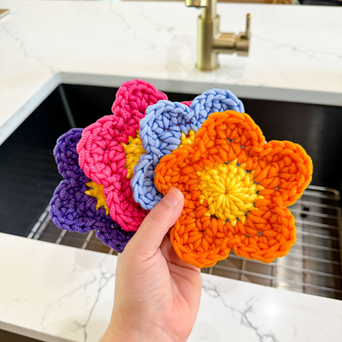 Ravelry: Flower Shaped Scrubbies pattern by Kylee Keller