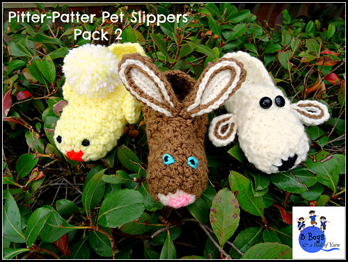 Ravelry: Pitter Patter Pet Slippers - Pack 2 pattern by Melanie Padron