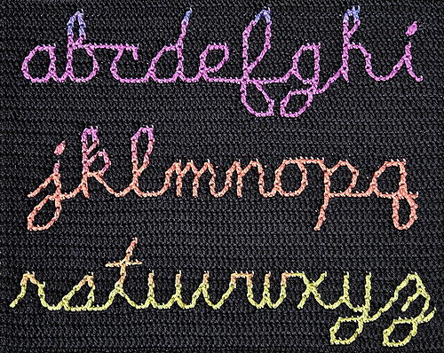 Ravelry: Cursive Alphabet pattern by Alexis Sixel