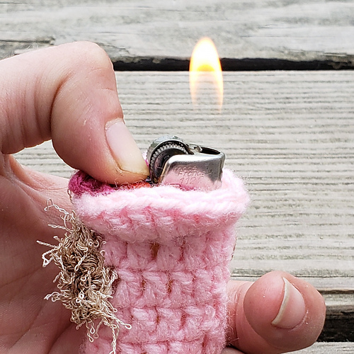 Ravelry: Fire Crotch Lighter Cover pattern by A Cup Of Crochet