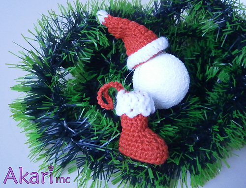 Ravelry: Christmas tree Santa hat ornament_ M09 pattern by Melissa Flores