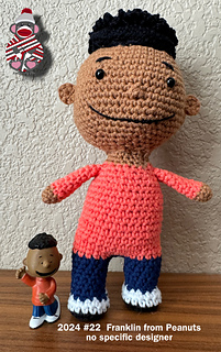Ravelry: AKnitMonkeyPlus' 2024 #22 Franklin from Peanuts for Oscar
