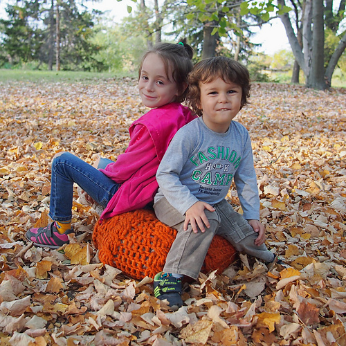 Ravelry: Cabled texture pumpkin pouf pattern by Ana D