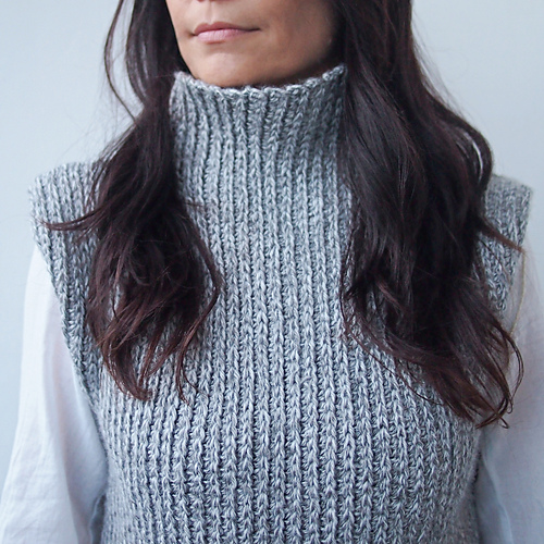 Ravelry: Knit look ribbed vest sweater pattern by Ana D