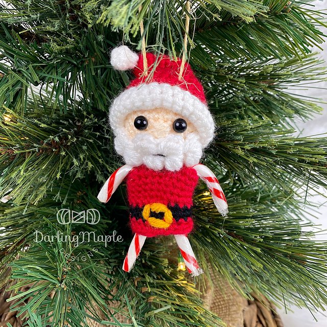 Ravelry: Santa Candy Cane Ornament pattern by Darling Maple Designs