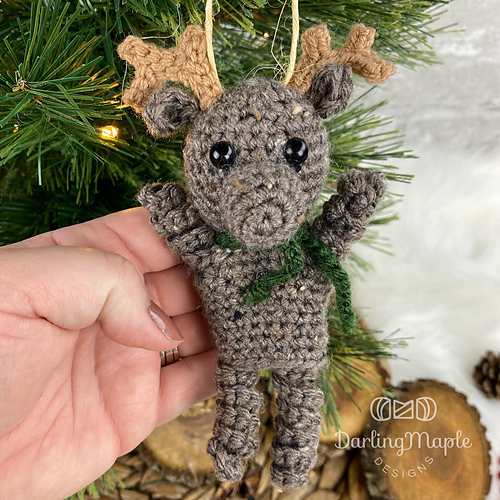 Ravelry: Moose Candy Cane Ornament pattern by Darling Maple Designs
