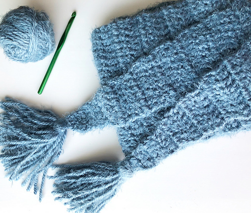 Ravelry: Fuzzy Pom Pom Scarf pattern by Amy Leclerc