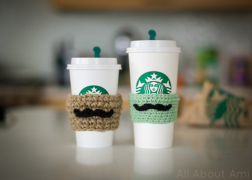 Ravelry: Moustache Coffee Sleeves pattern by Stephanie Jessica Lau