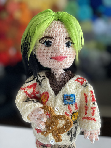 Ravelry: Billie Eilish inspired Amigurumi pattern by Allison Hoffman