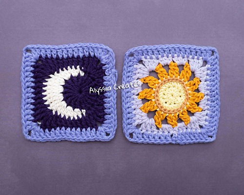 Ravelry: Sun and Moon Granny Squares pattern by Alyssia Stacey-Orchard