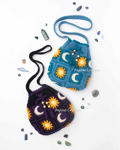Ravelry: Sun and Moon Crossbody Bag pattern by Alyssia Stacey-Orchard