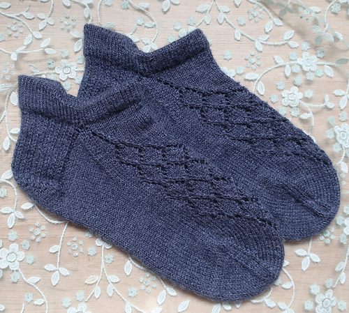 Ravelry: Diamond Lace Ankle Sock pattern by Jennifer Anne